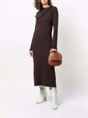 JIL SANDER Asymmetric Collar Maxi Dress