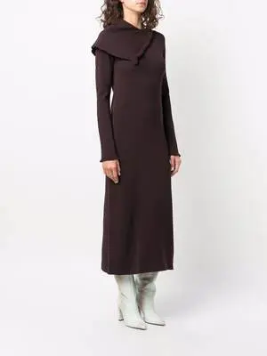 JIL SANDER Asymmetric Collar Maxi Dress