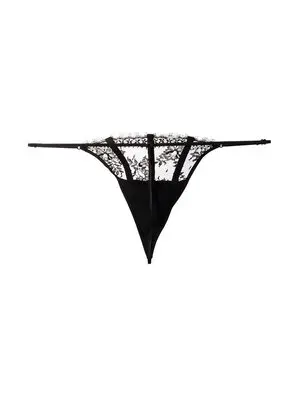 FLEUR DU MAL Frankie Lace Thong - Black