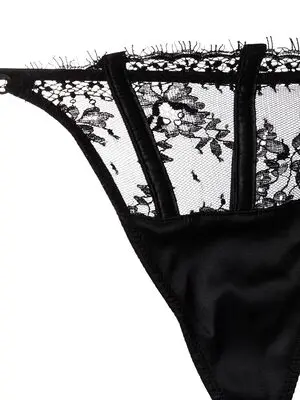 FLEUR DU MAL Frankie Lace Thong - Black