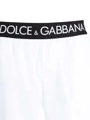 Dolce & Gabbana Logo-waistband Swim Shorts - White