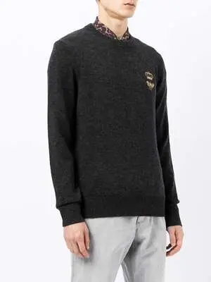 Dolce & Gabbana Fine-knit Embroidered Jumper - Grey