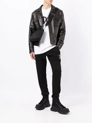 Dolce & Gabbana Crest-embroidered Track Pants - Black