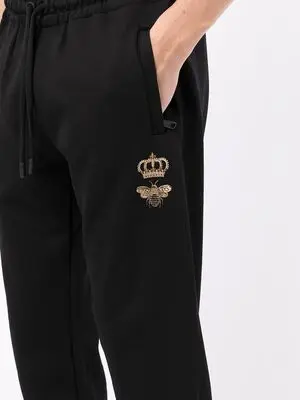 Dolce & Gabbana Crest-embroidered Track Pants - Black