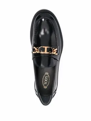 TOD'S Logo-plaque Leather Loafers