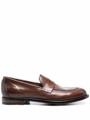 Officine Creative Round-toe Leather Loafers - Brown