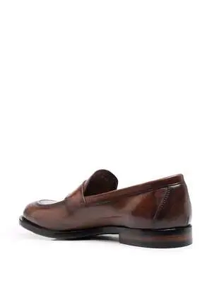 Officine Creative Round-toe Leather Loafers - Brown