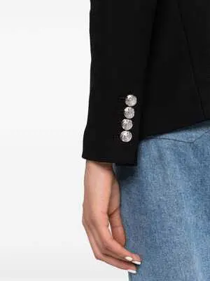 Ralph Lauren Embroidered-logo Single-breasted Blazer - Black