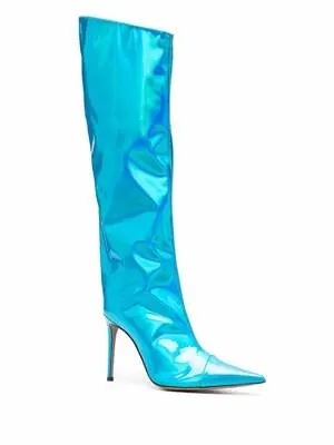 Alexandre Vauthier Metallic Pointed-toe Boots - Blue
