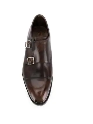 John Lobb Leather Buckle Monk Shoes - Brown