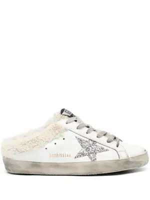 GOLDEN GOOSE Super-star Sabot Shearling-lined Sneakers - White