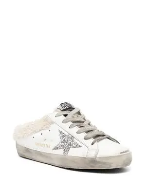 GOLDEN GOOSE Super-star Sabot Shearling-lined Sneakers - White