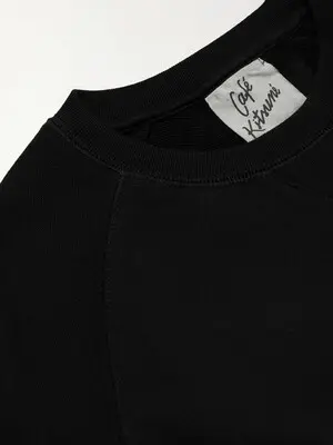 CAFÉ KITSUNÉ Logo-print Cotton-jersey Sweatshirt