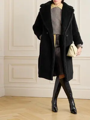 Max Mara Tedgirl Alpaca, Wool And Silk-blend Coat - Black