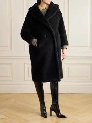 Max Mara Tedgirl Alpaca, Wool And Silk-blend Coat - Black