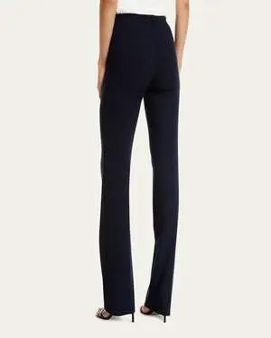 Akris Carole Straight-leg Double-face Wool Pants