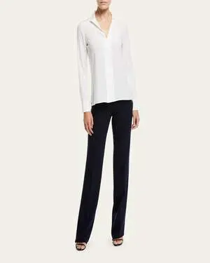 Akris Carole Straight-leg Double-face Wool Pants