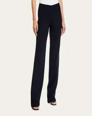 Akris Carole Straight-leg Double-face Wool Pants