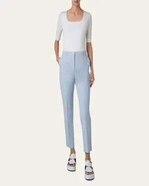 Akris Cotton Square-neck Tee - Off White