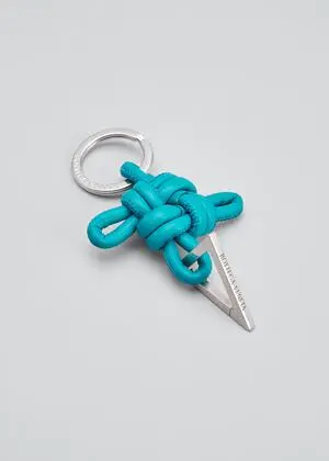 Bottega Veneta Knotted Napa Key Chain 4634 Blaster Silv