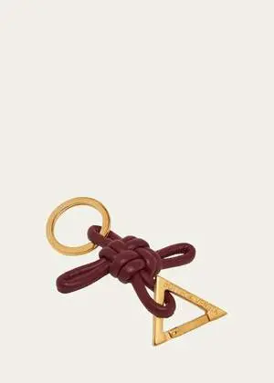 Bottega Veneta Knotted Napa Key Chain 6414 Cherry-gold