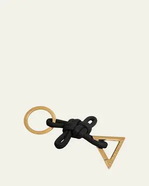 Bottega Veneta Knotted Napa Key Chain Black-gold