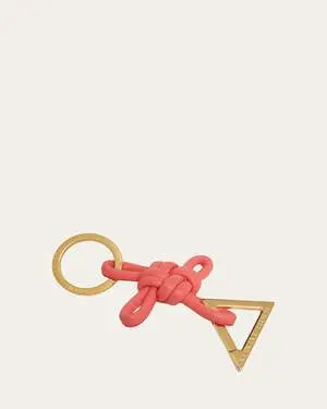 Bottega Veneta Knotted Napa Key Chain Crushed Berry-gold