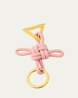 Bottega Veneta Knotted Napa Key Chain Rose