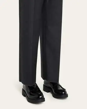 Prada Triangle Logo Leather Loafers