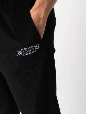 COUNTY OF MILAN Folk Corduroy Trousers - Black