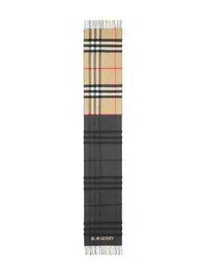 Burberry Contrast-check Cashmere Scarf - Neutrals
