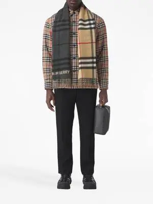 Burberry Contrast-check Cashmere Scarf - Neutrals