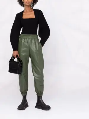 Alexander McQueen Elasticated Leather Joggers