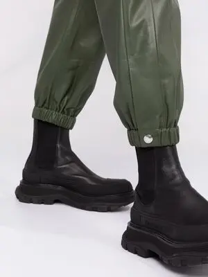 Alexander McQueen Elasticated Leather Joggers