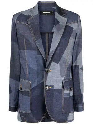 Dsquared2 Geometric-print Denim Blazer