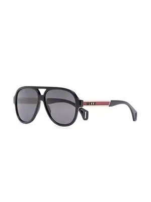 Gucci Double-bridge Pilot Sunglasses - Black