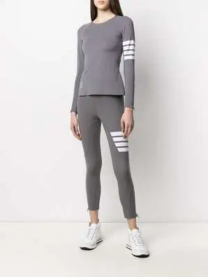 Thom Browne 4-bar Compression Leggings - Grey