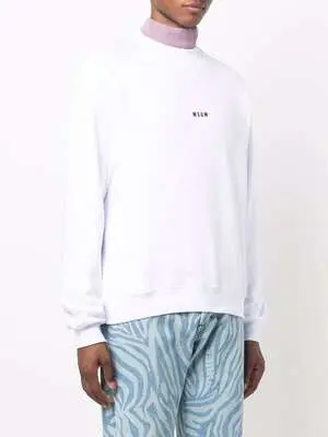 MSGM Logo-print Cotton Sweatshirt - White