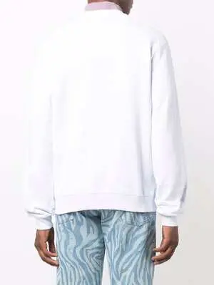 MSGM Logo-print Cotton Sweatshirt - White