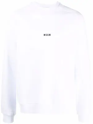 MSGM Logo-print Cotton Sweatshirt - White