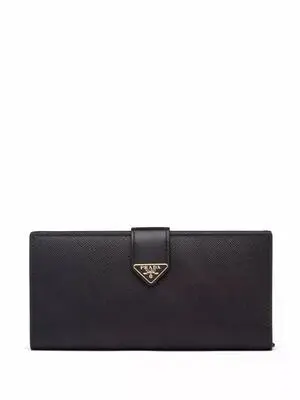 Prada Logo-plaque Leather Wallet - Black