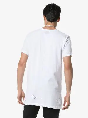 Ksubi Distressed-hem Longline T-shirt