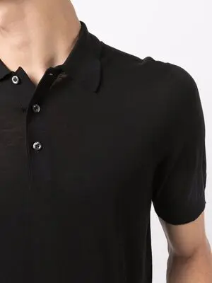 BARBA NAPOLI Short-sleeve Silk Polo Shirt