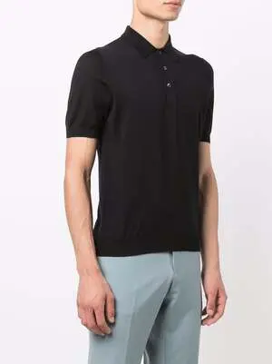 BARBA NAPOLI Short-sleeve Silk Polo Shirt