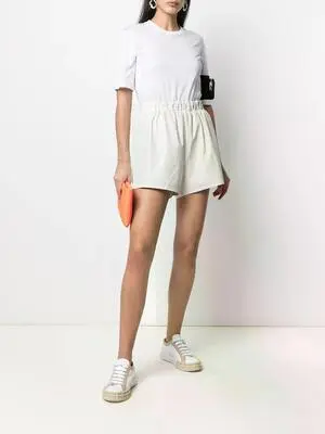 Prada High-waisted Logo-plaque Shorts