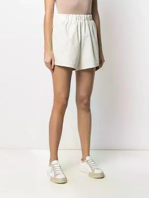 Prada High-waisted Logo-plaque Shorts