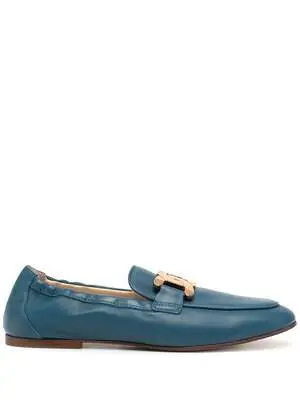 TOD'S Engraved-logo Chain-link Detail Loafers