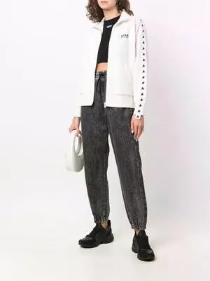 GOLDEN GOOSE Star Print Zipped Sweatshirt - Neutrals