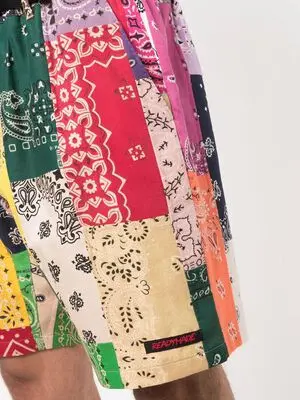 Readymade Patchwork Bandana Print Shorts - Neutrals