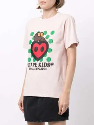 A Bathing Ape® Bape Kids Heart T-Shirt In Pink - 9% Off | Editorialist